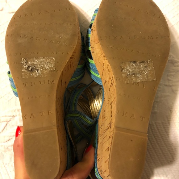 Ivanka Trump | Shoes | Like New Ivanka Trump Blue Green Wedges | Poshmark